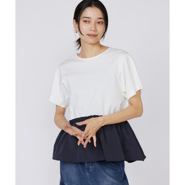 イネド（INED）/《大きいサイズ》ドッキングペプラムカットソー