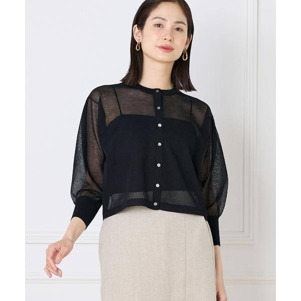 イネド（INED）/シアーニットカーディガン