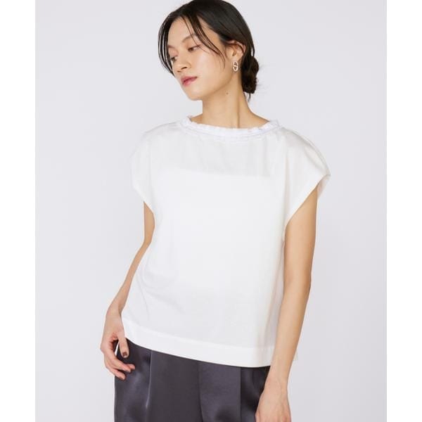 イネド（INED）/《大きいサイズ》タックフリルカットソー