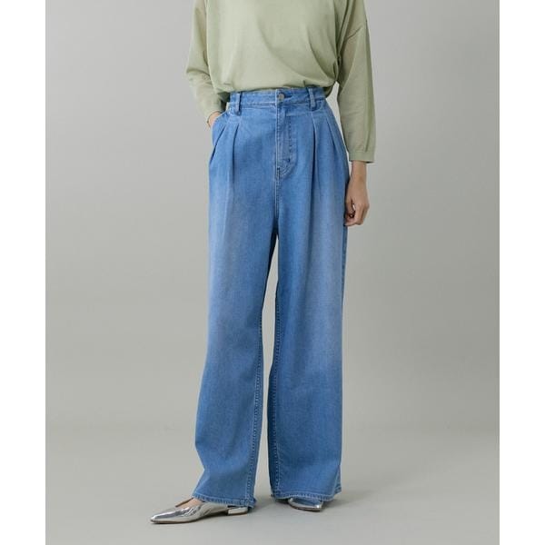 イネド（INED）/INED別注 ツータックワイドデニム Lemongrass《Healthy DENIM》