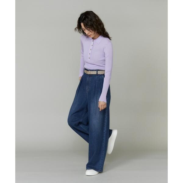 イネド（INED）/INED別注 ツータックワイドデニム Lemongrass《Healthy DENIM》