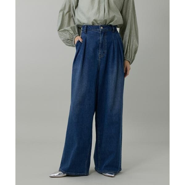 イネド（INED）/INED別注 ツータックワイドデニム Lemongrass《Healthy DENIM》