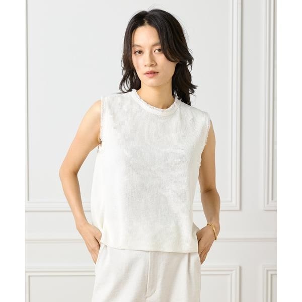 イネド（INED）/ミニフリンジ付きノースリブニット