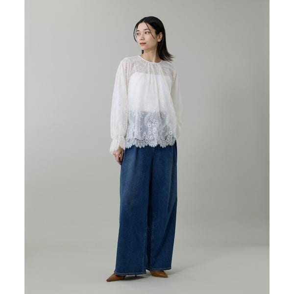 イネド（INED）/《大きいサイズ》レースブラウス