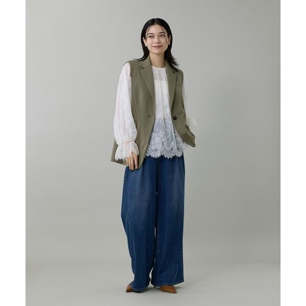 イネド（INED）/《大きいサイズ》レースブラウス