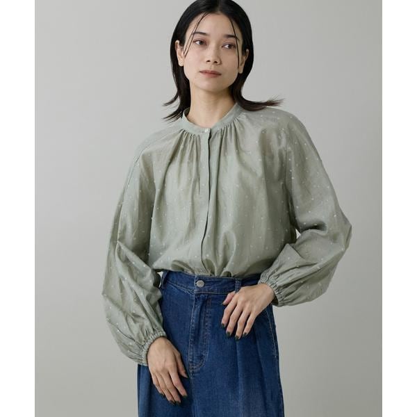 イネド（INED）/《大きいサイズ》ラメドットギャザーブラウス