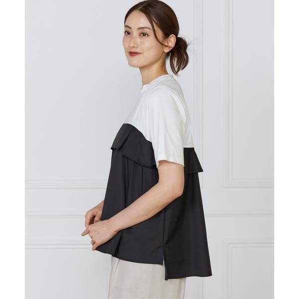 イネド（INED）/《大きいサイズ》ビスチェ風コンビ ジャージー トップス