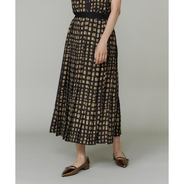 イネド（INED）/《大きいサイズ》デフォルメチェックプリントスカート