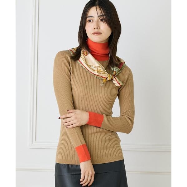 イネド（INED）/《大きいサイズ》リブタートルニット《Cuoo》