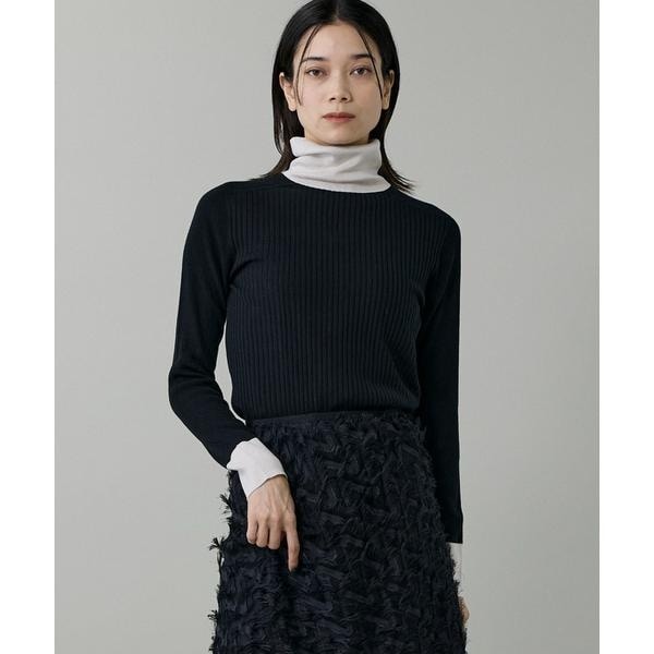 イネド（INED）/《大きいサイズ》リブタートルニット《Cuoo》