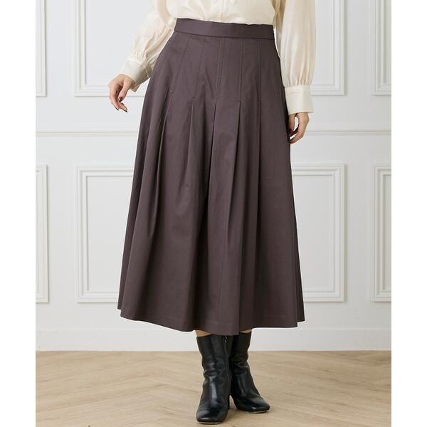 イネド（INED）/《大きいサイズ》タックプリーツスカート