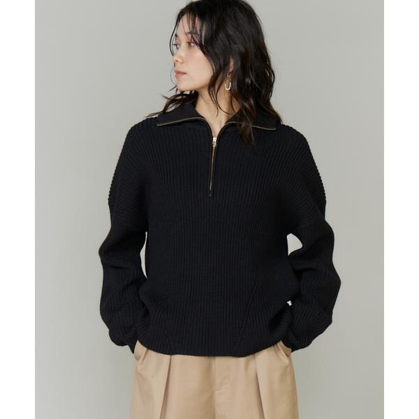イネド（INED）/《大きいサイズ》ハーフジッププルオーバーニット