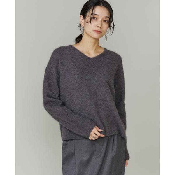 イネド（INED）/チャイニーズラクーンVネックニット
