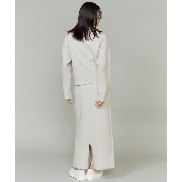 イネド（INED）/フォックスブレンド襟付きジップカーディガン《YVON》