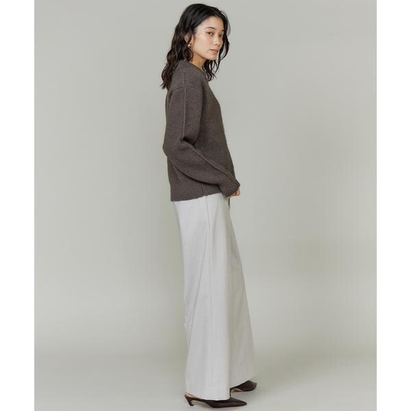 イネド（INED）/フォックスブレンド襟付きジップカーディガン《YVON》