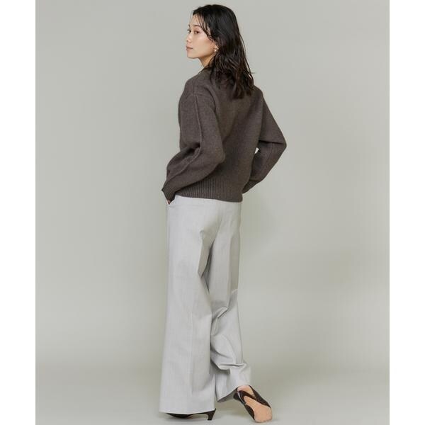 イネド（INED）/フォックスブレンド襟付きジップカーディガン《YVON》