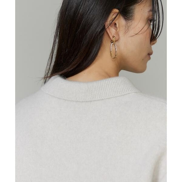 イネド（INED）/フォックスブレンド襟付きジップカーディガン《YVON》