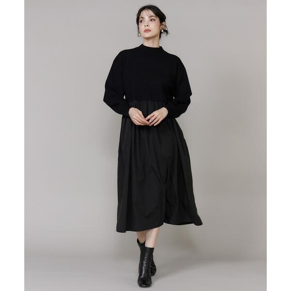 【NEW】イネド（INED）/ドッキングハイネックワンピース《YVON》