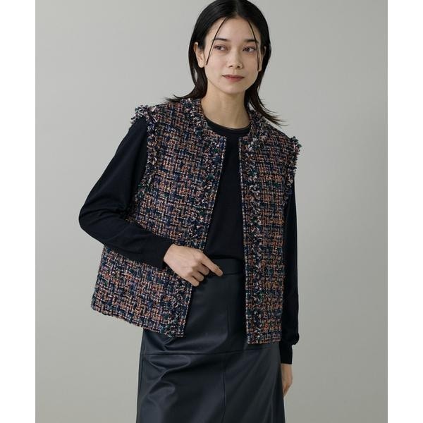 イネド（INED）/《大きいサイズ》ツイードジレ《TOURNIER/トゥルニエ》