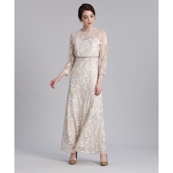 マーリエ ル カセット（Maglie le cassetto）/《M Maglie le cassetto》エンブロイダリーチュールロングドレス