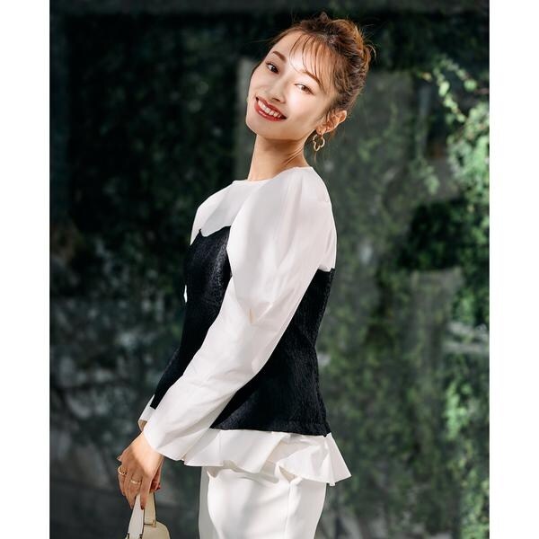 マーリエ ル カセット（Maglie le cassetto）/《M Maglie le cassetto×吉田理紗》ビスチェ風ジャガードブラウス