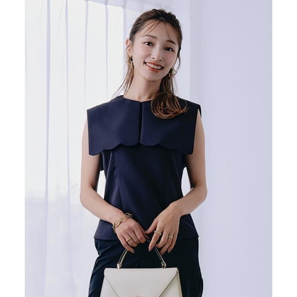 マーリエ ル カセット（Maglie le cassetto）/《M Maglie le cassetto×吉田理紗》“ほの甘”スカラップブラウス