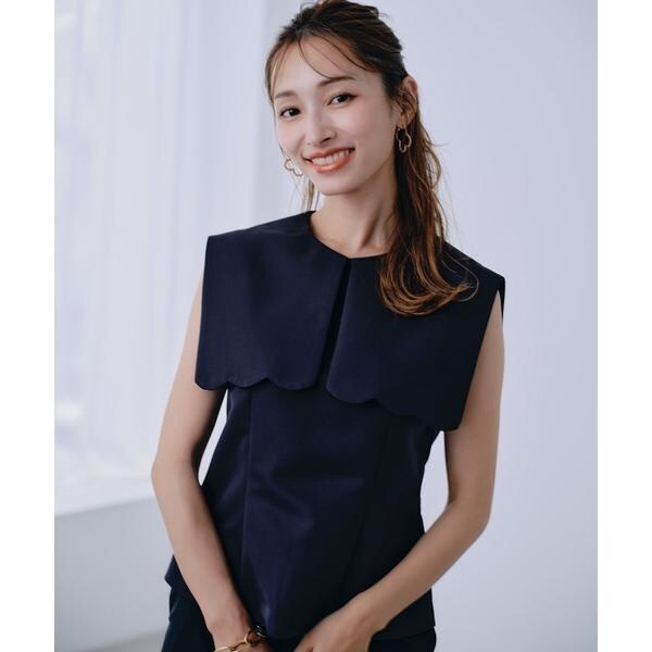 マーリエ ル カセット（Maglie le cassetto）/《M Maglie le cassetto×吉田理紗》“ほの甘”スカラップブラウス