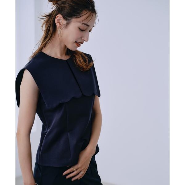 マーリエ ル カセット（Maglie le cassetto）/《M Maglie le cassetto×吉田理紗》“ほの甘”スカラップブラウス