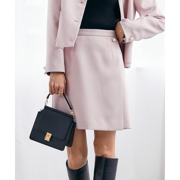 マーリエ ル カセット（Maglie le cassetto）/《曽田茉莉江コラボ》パールボタン巻きミニスカート