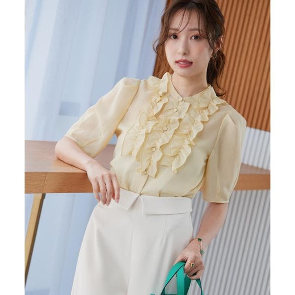 マーリエ ル カセット（Maglie le cassetto）/《大きいサイズ》“フリリッシュ” シアーブラウス《M Maglie le cassetto×冨