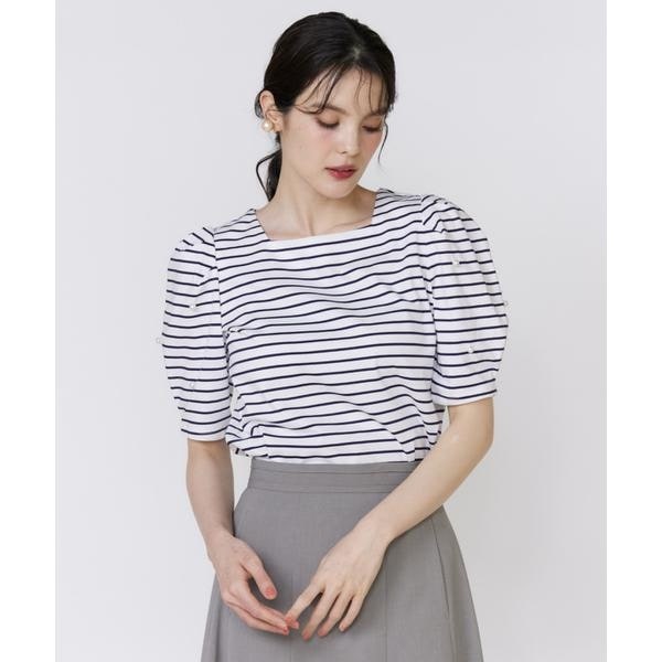 マーリエ ル カセット（Maglie le cassetto）/《大きいサイズ》袖パールカットソー