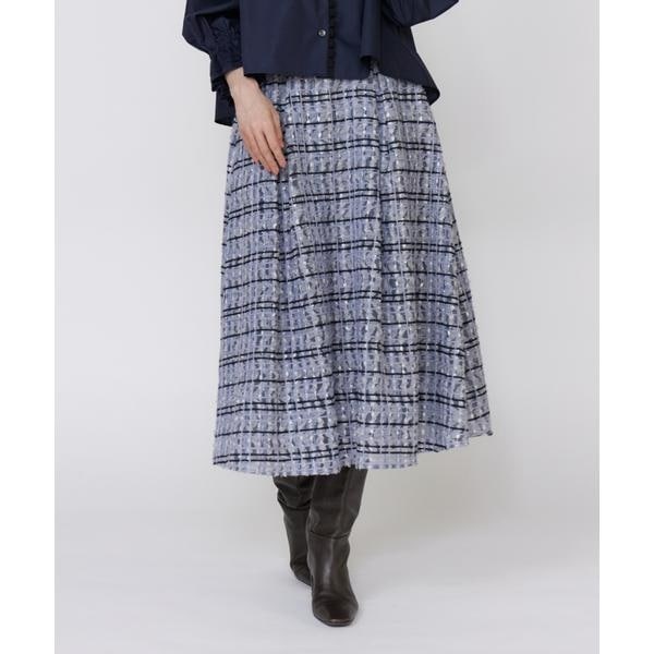 マーリエ ル カセット（Maglie le cassetto）/《大きいサイズ》チュールチェックタックスカート