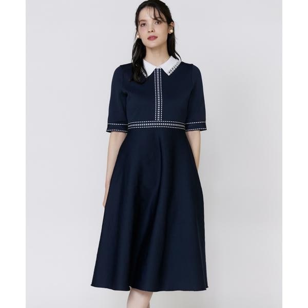 マーリエ ル カセット（Maglie le cassetto）/《M Maglie le cassetto》レース衿ニットワンピース