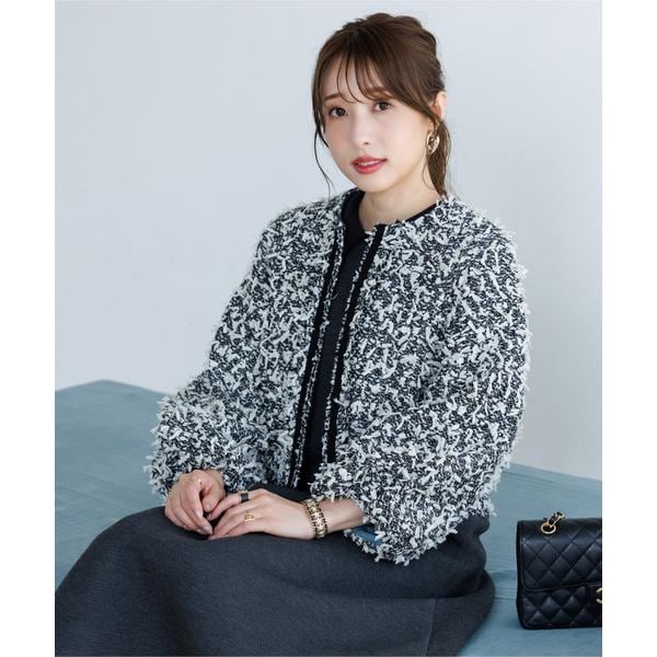 マーリエ ル カセット（Maglie le cassetto）/《大きいサイズ》《M Maglie le cassetto×冨張愛》ツイードで魅せるこなれブル