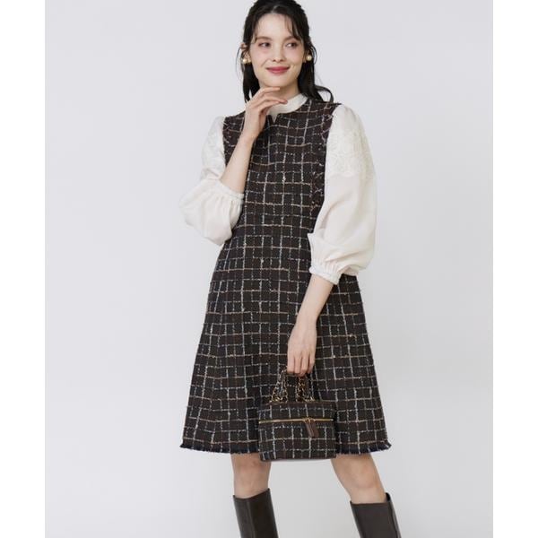 マーリエ ル カセット（Maglie le cassetto）/《フランドル45周年限定コレクション》リントンツイードワンピース《M Mag