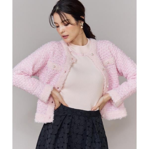 【NEW】マーリエ ル カセット（Maglie le cassetto）/ラメフェザーニットジャケット