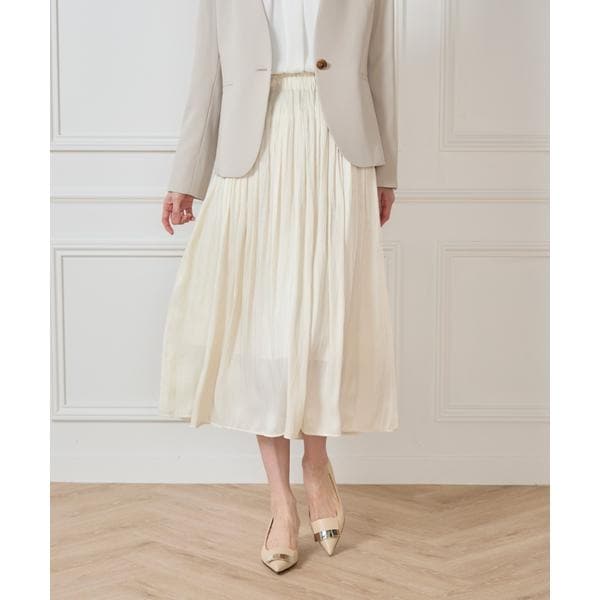 セブンアイディコンセプト（7ID concept）/サテンギャザースカート