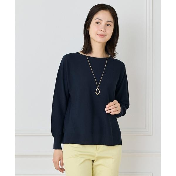 セブンアイディコンセプト（7ID concept）/《大きいサイズ》 ホールガーメントボートネックニット《Cuoo PLUS》