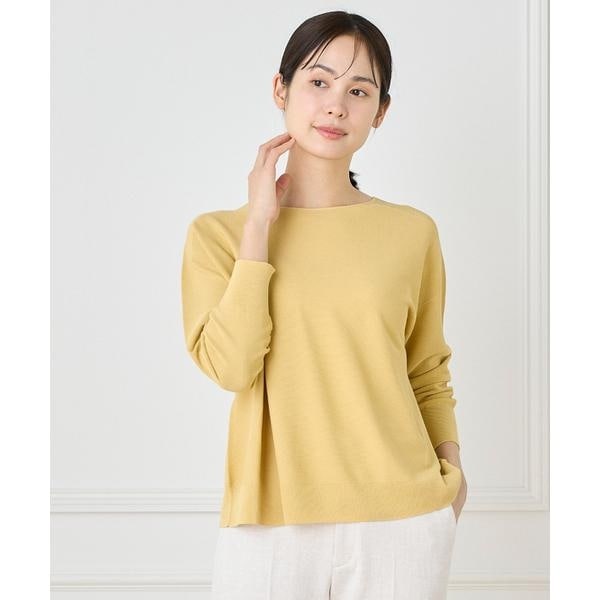 セブンアイディコンセプト（7ID concept）/《大きいサイズ》 ホールガーメントボートネックニット《Cuoo PLUS》