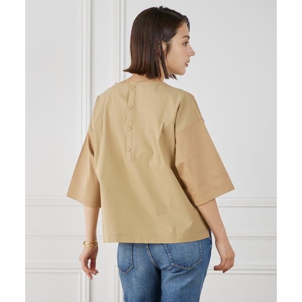 セブンアイディコンセプト（7ID concept）/《大きいサイズ》布帛コンビネーションTシャツ