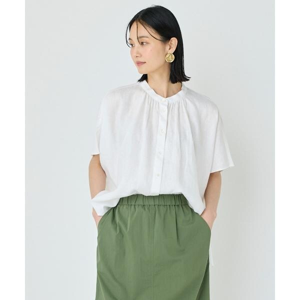 セブンアイディコンセプト（7ID concept）/《大きいサイズ》ポンチョ風バンドカラーブラウス