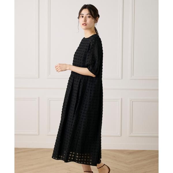 セブンアイディコンセプト（7ID concept）/パフスリーブジャカードワンピース