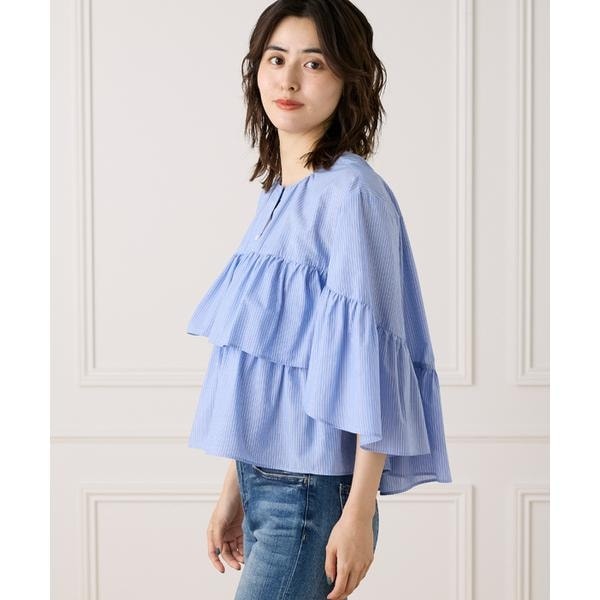 セブンアイディコンセプト（7ID concept）/《大きいサイズ》《WEB限定カラー》ティアードフリルブラウス