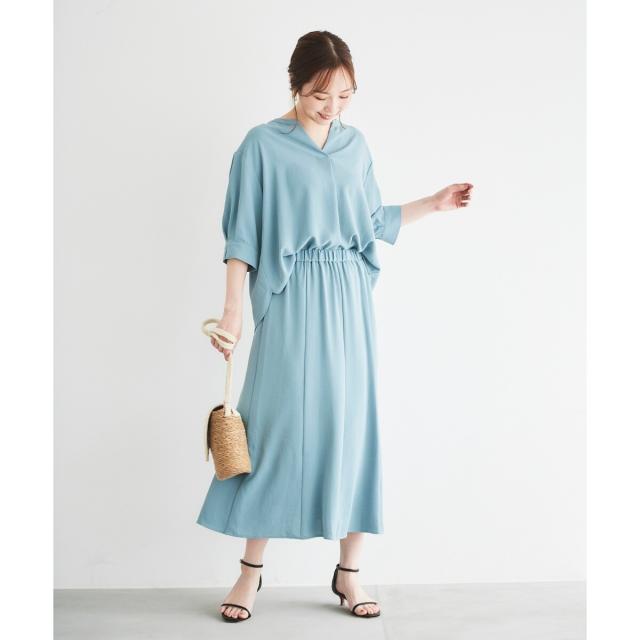 ルクールブラン/ブラウス×セミフレアスカートセットアップ