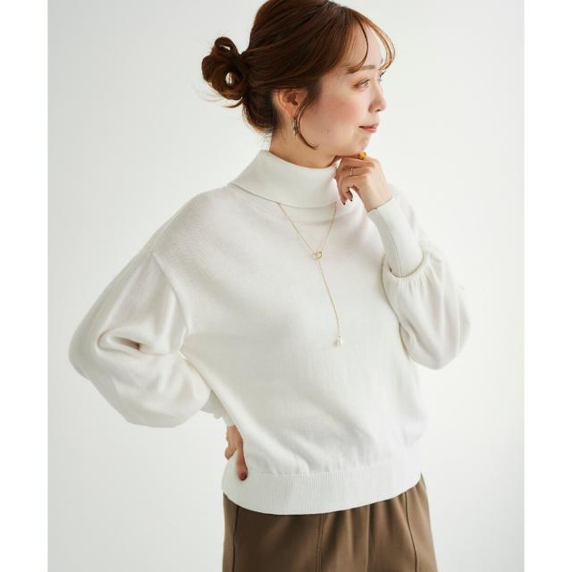 ルクールブラン（le．coeur blanc）/バックパールエリニットプルオーバー