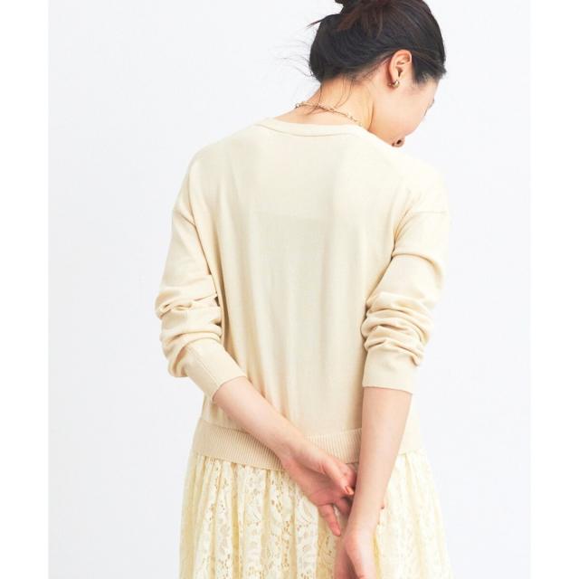 ルクールブラン（le．coeur blanc）/《手洗い可能》TORRAZZO DONNA ニット×レース ロングカーデ