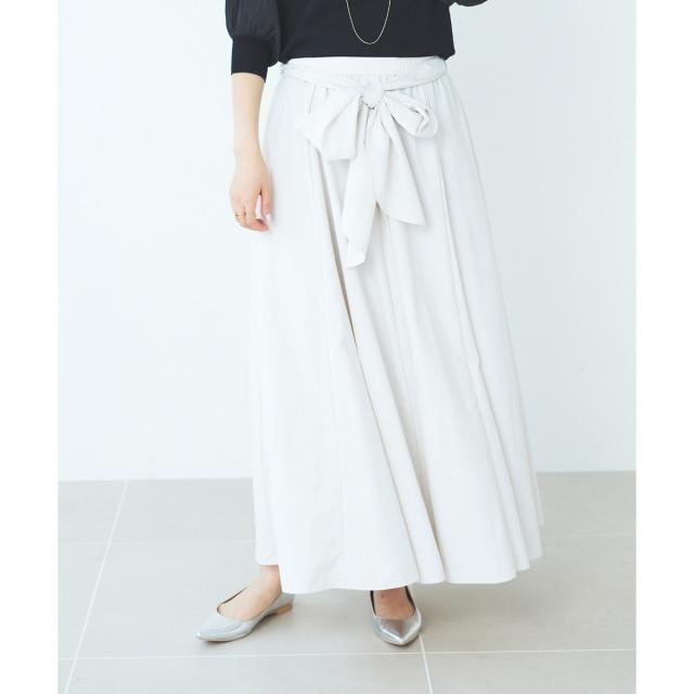 ルクールブラン（le．coeur blanc）/ウエストリボンボリュームロングスカート