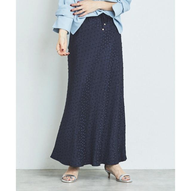 ルクールブラン（le．coeur blanc）/Perle Peche Wジャガードドットナロースカート