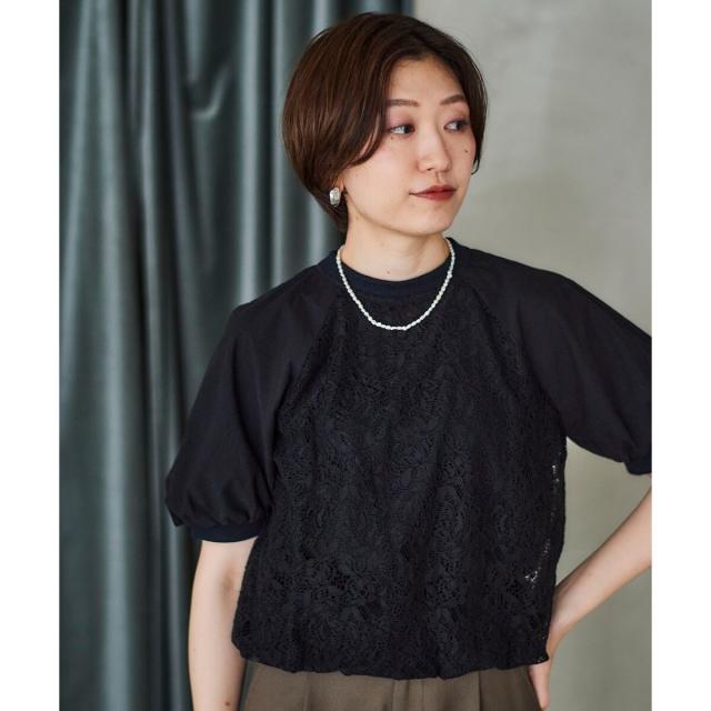 ルクールブラン（le．coeur blanc）/《手洗い可能》MAISON MAVERICK レースバルーンスリーブブラウス