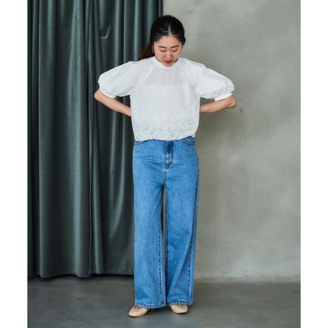 ルクールブラン（le．coeur blanc）/《手洗い可能》MAISON MAVERICK レースバルーンスリーブブラウス